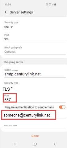 How to Update Server Settings Android – CenturyLink Email Support
