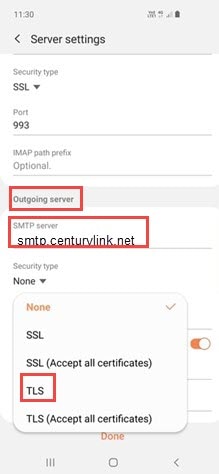 How to Update Server Settings Android – CenturyLink Email Support